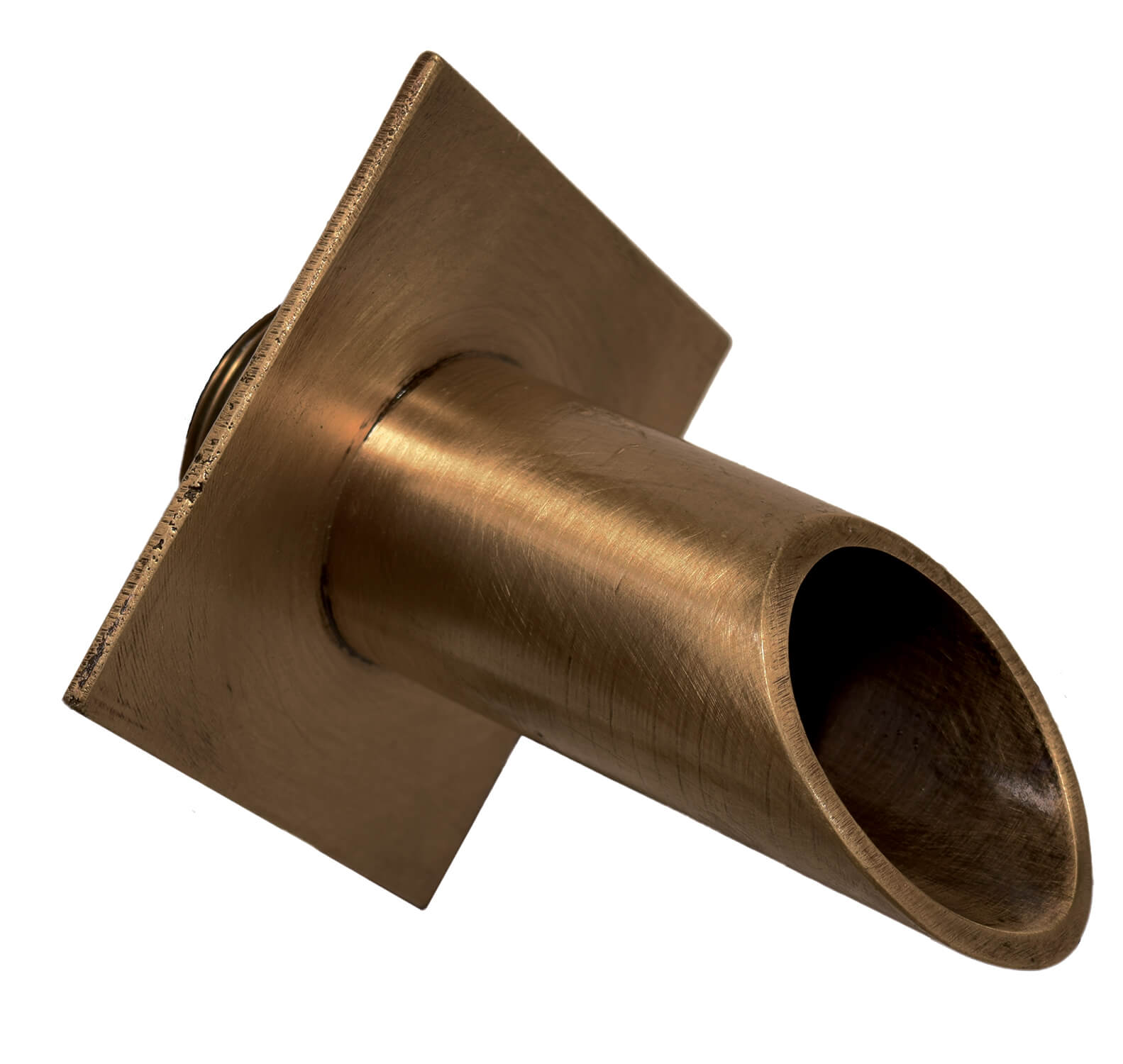 Vianti Falls Brass 2" Round Scupper with Diamond Wall Plate